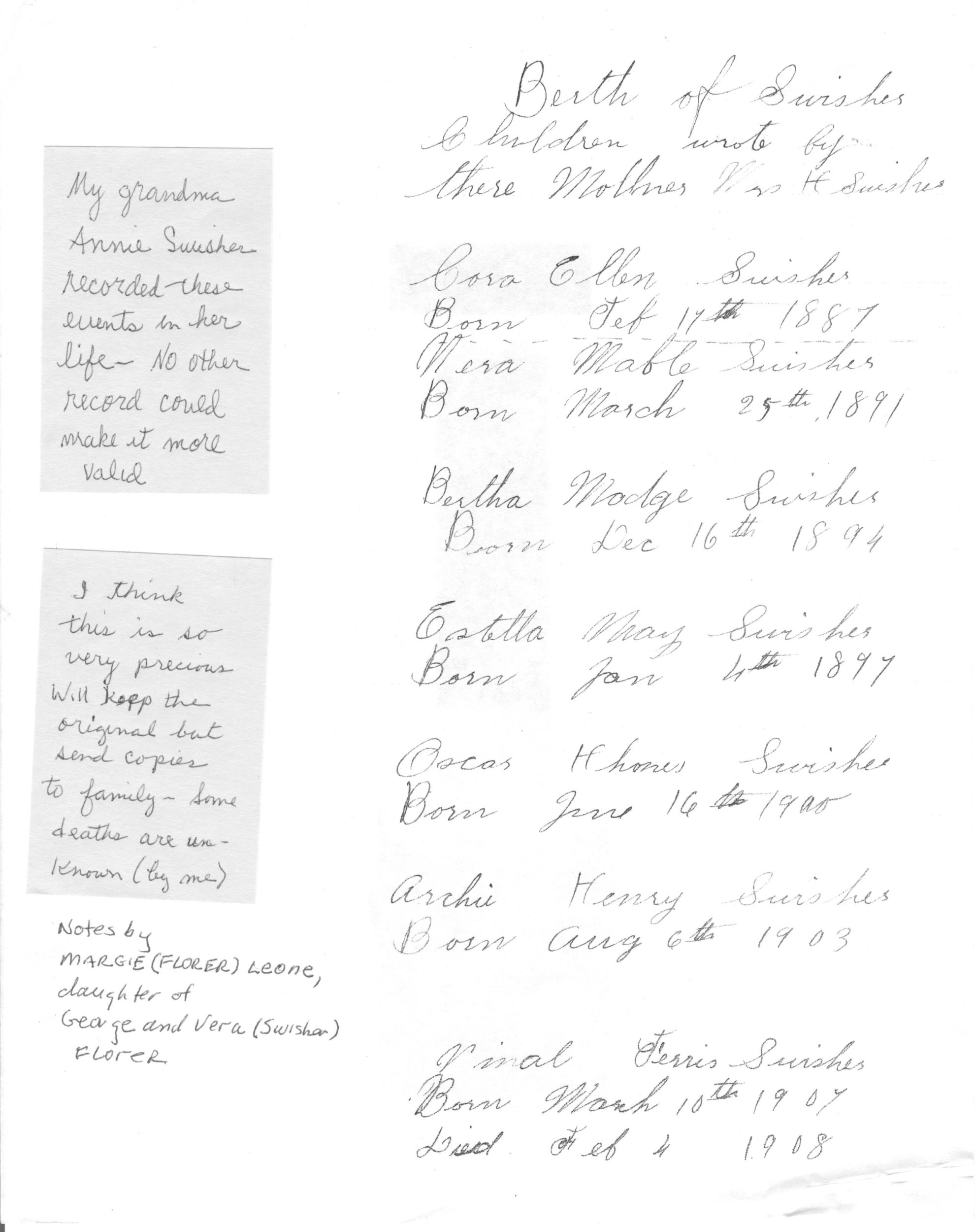 Anna Christenot Swisher – Christenot Family History